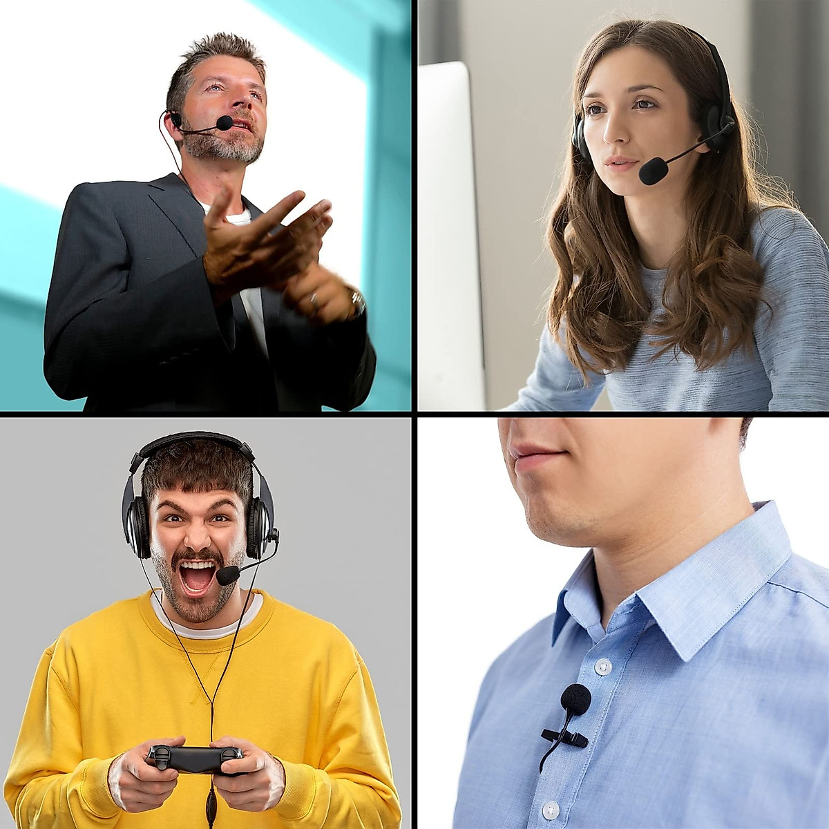 Juvale 24 Pack Microphone Headset Windscreen Covers - Mini Foam Wind Guard Screens for Lavalier and Lapel Mic, Noise Reduction Muff (Black, 0.8 Inch)