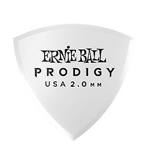 Ernie Ball Prodigy Guitar Picks, Shield, White 2.0mm, 6-pack (P09337)