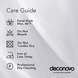 Deconovo White Sheer Curtains 45 Inch Length Rod Pocket Voile Drape Curtains for Living Room 2 Panels 52x45 Inch