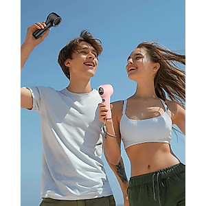 EasyAcc® AI Turbo Fan 3000mAh Upgraded Max 14500RPM Strong Airflow 12H Cooling Time Rechargeable Personal Battery Operated Mini Small Pocket Hand Fan with 4 Speeds for Travel/Outdoor/Office - Black