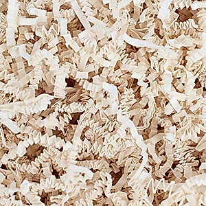 Mighty Gadget 1/2 LB Light Ivory Crinkle Cut Paper Shred Filler for Gift Wrapping & Basket Filling