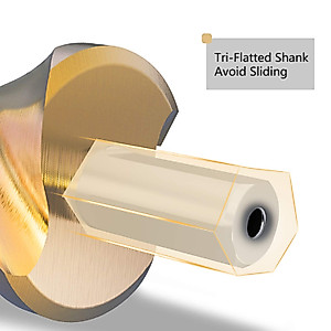 Titanium Step Drill Bit, Zhushan Titanium High Speed Steel Drill Cone Bits,Double Cutting Bladesfor Sheet Metal Hole Drilling Cutting1/4 to 1-3/8 Inches Total 10 Step Sizes