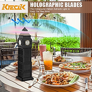 KIECIK Fly Fan for Table, Fly Repellent Fan To Keep Flies Away From Food, Portable Chemical-Free Food Fan with Soft Blads to, Fly Food Fan Repeller 4 Pack (Modern)