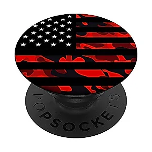 Red camo American flag - camouflage hunting gift PopSockets PopGrip: Swappable Grip for Phones & Tablets