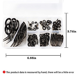 FREE FISHER Rod Repair Kit Rod Tip Repair Kit Ceramics Tips Stainless Steel Carbon Spinning Rod Guides Fishing Rod Repair Kit 75pcs 8 Sizes