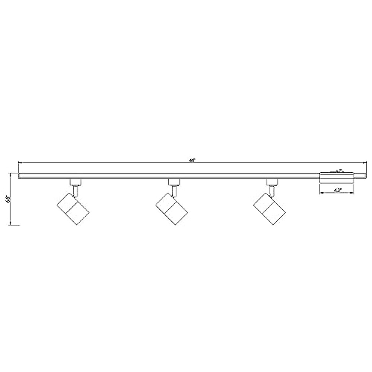 Mini Cylinder 44 in. Black Integrated LED Linear Track Lighting Kit
