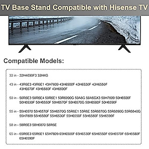 TV Legs for Hisense TV Legs with Remote for Roku TV & Roku Players, TV Base Stand for Hisense TV Stand 32" 43" 50" 55" 58" 60" 65" TV with Screws, Base Stand & Replacement Remote for Hisense Roku TV