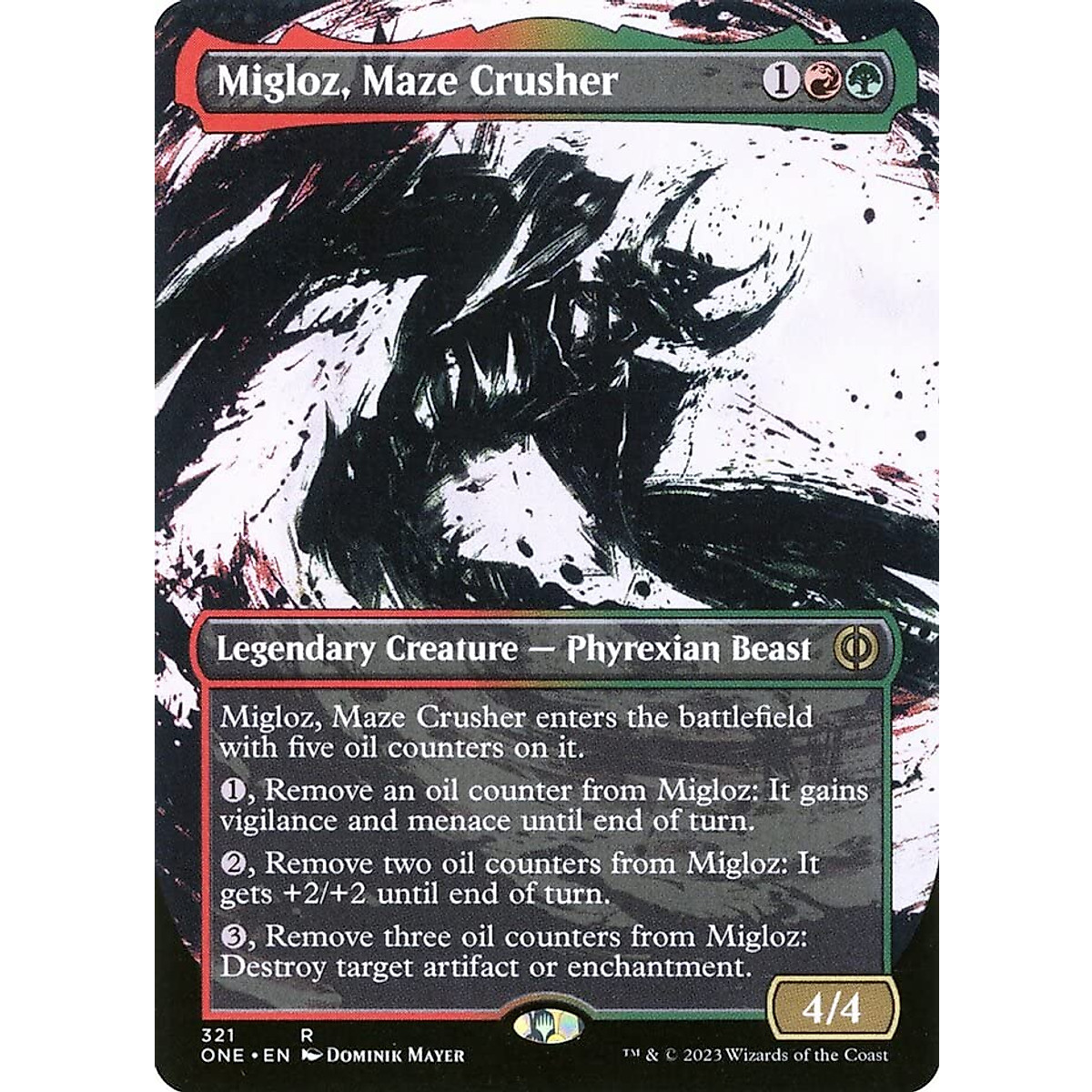 Magic: the Gathering - Migloz, Maze Crusher (321) - Borderless - Phyrexia: All Will Be One