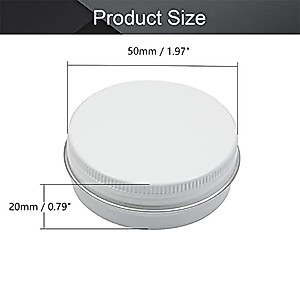 Othmro 24Pcs 1oz Metal Round Tins Aluminum Tin Cans Jar Refillable Containers 30ml Tin Cans Tin Bottles Containers with Screw Lid for Salve Spices Lip Balm Tea Candies White 50×20mm
