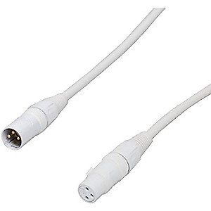 Audio2000'S E80106P2 Two-Pack 6-Feet XLR Female to XLR Male White-Color Balanced Audio/Recording/Microphone Cables