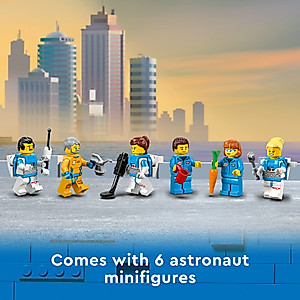 LEGO City Lunar Research Base Outer Space Toy for Kids who Love Space 60350, NASA Inspired Lunar Lander, Rover and Moon Buggy with 6 Astronaut Minifigures, Ages 7 plus