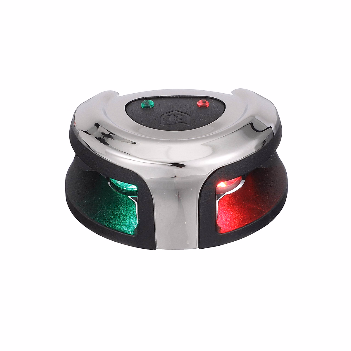 Attwood NV2002SS-7 LightArmor 2-Mile Navigation Lights, Deck Mount, Round, Bi-Color, LED Lighting, Stainless Housing