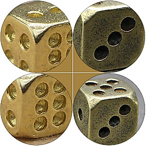 4pcs Ancient Brass Dice Solid Metal RPG Role Playing Game Dice Learning Dice Party Supplies