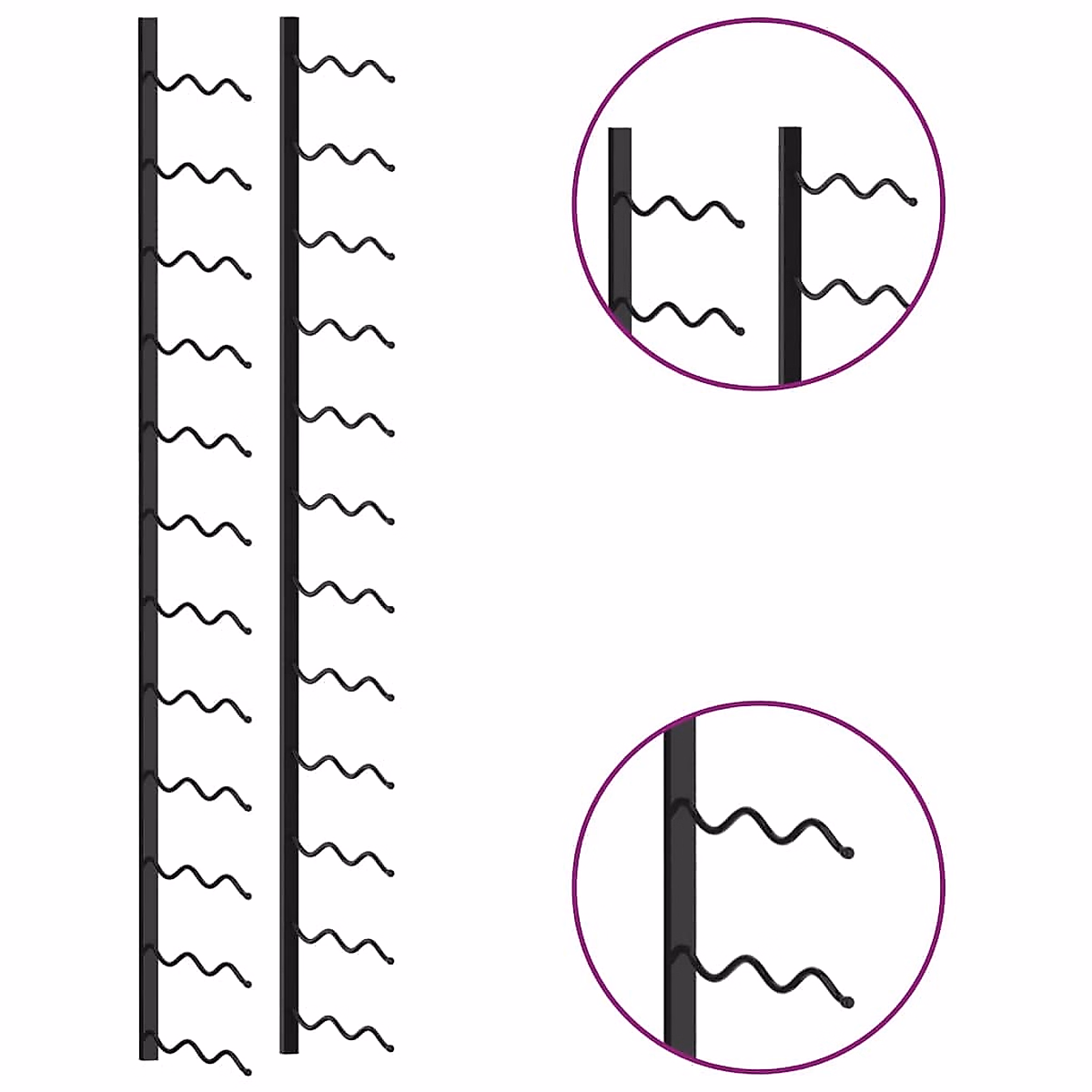 vidaXL Wall Wine Rack, Wine Bottle Holder for 24 Bottles, Wall Mounted Wine Storage, Wine Bottle Organizer for Living Room Kitchen Pantry, Iron