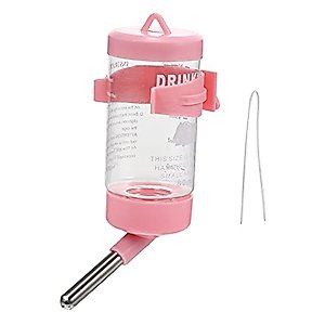 STOBOK 2Pcs Guinea Pig Water Bottle 80ml No Drip Small Animal Drinking Bottle Automatic Rabbit Water Feeder Hanging for Ferret Hedgehog Hamster Guinea Pig Chinchilla Pink