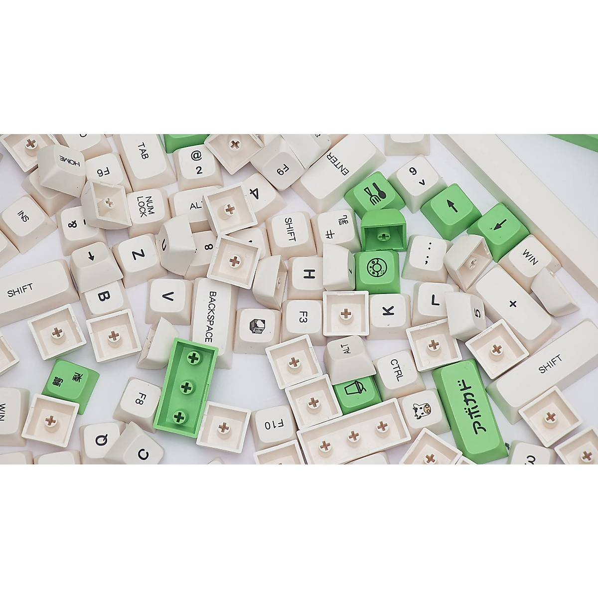 EPOMAKER Avocado 135 Keys XDA Profile PBT Dye Sublimation Keycaps Set for Mechanical Gaming Keyboard, Compatible with Cherry Gateron Kailh Otemu MX Structure