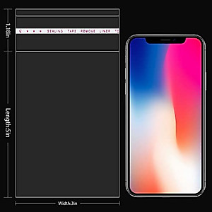 240Pcs Self Sealing Cellophane Bag 3x5 Inches 1.4 Mils Small Clear Plastic Bags Reusable Self Adhesive OPP Bags for Candy, Bakery Cookie, Treat, Jewelry, Cards