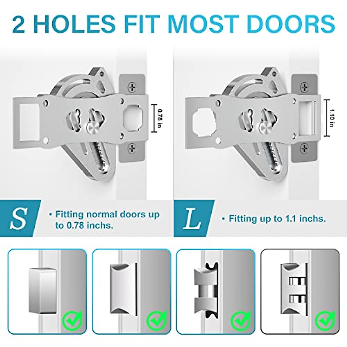 Portable Door Lock for Travel Hotel Safety - Metal Hotel Door Locks for Travelers Apartment Home Security Bedroom Hotel Room Locks for Kid Women Travel Gifts Apartment & Travel Essentials