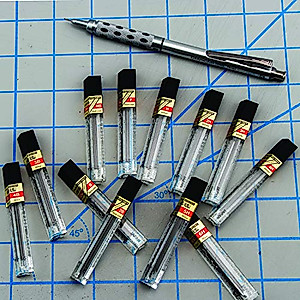 Pentel Super Hi-Polymer Lead Refills, 0.5mm, 12 Leads per Tube, Black (C505-HB)