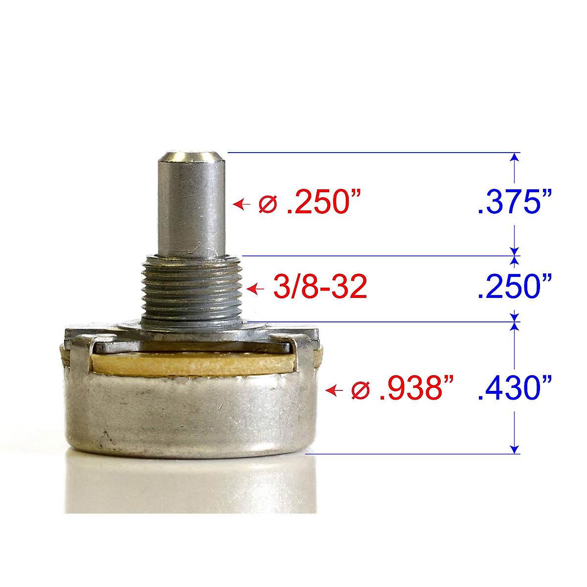 CTS Pot, 250k Audio, Solid Shaft (4 Pack)