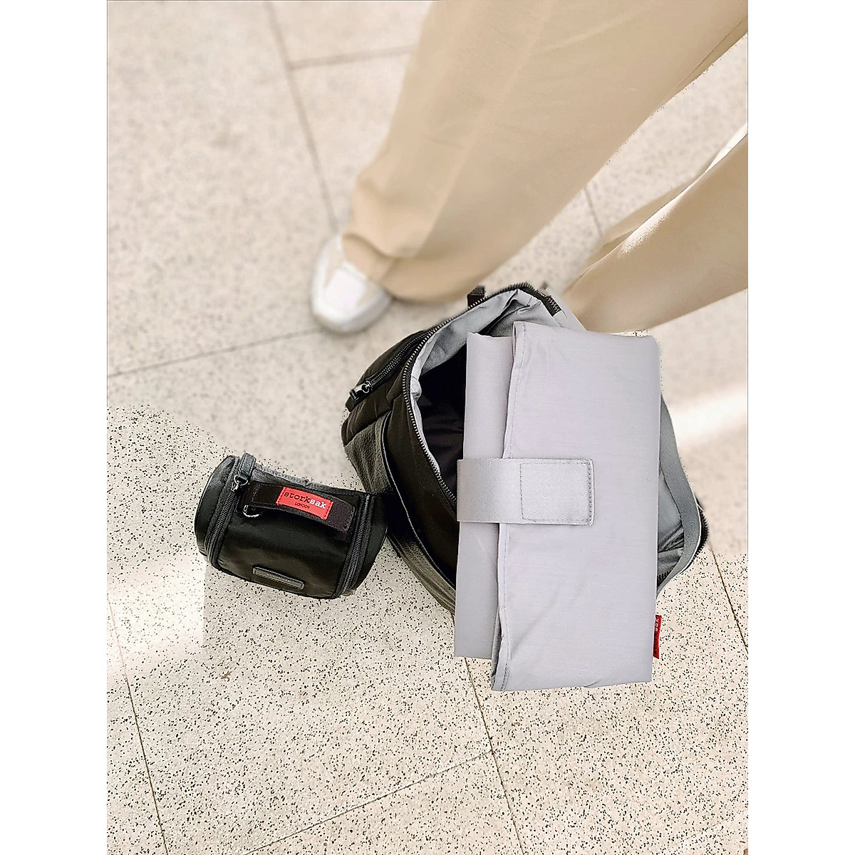 Storksak Alyssa Black & Gold Nappy Bag Backpack