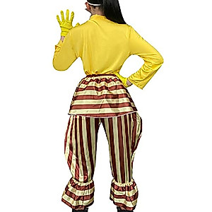 Sundrop Moondrop FNAF Cosplay Costume Outfit Clown Costume Halloween Cosplay for Fans (Large, Yellow-Sun)