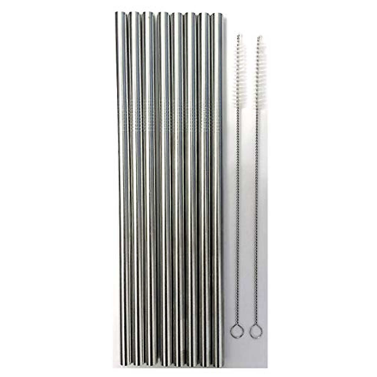 CocoStraw B00K4PP0VK 8 Large Wide Smoothie Straws/Straight Frozen Drink Straw, Stainless Steel