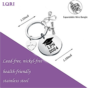 LQRI LPN 2024 Keychain LPN Keychain Caduceus Women Jewelry Licensed Physicians Nurse Graduation Gifts LPN Gifts(LPN)