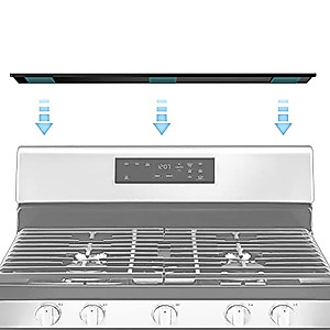 EMBATHER Magnetic Shelf for Kitchen Stove, 30'' Stove Top Shelf Over The Stove, Stove Spice Rack Fits for Flat Top Stove, Kitchen Storage Organizer, Black