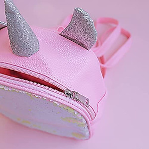 B&Y 12 PCS Unicorn Backpack girls Gifts Jewelry/Necklace/Bracelet/Earring/Hair Clips Toys 3 4 5 Year Old Girl Birthday Gift(Pink)