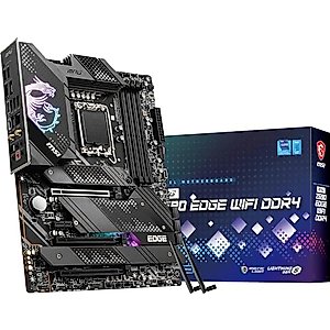 MSI MPG Z690 Edge WiFi DDR4 Gaming Motherboard (ATX, 12th Gen Intel Core, LGA 1700 Socket, DDR4, PCIe 4, CFX, M.2 Slots, Wi-Fi 6)