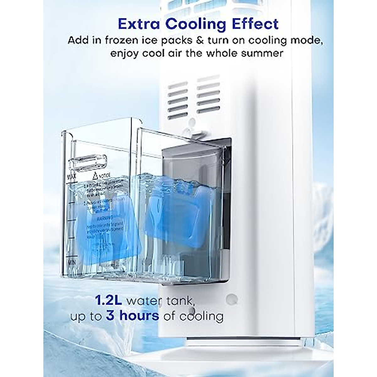 BALKO Evaporative Air Cooler, 35-INCH Windowless Air Conditioner Portable for Room w/Removable Water Tank, Remote & 7H Timer, 60° Oscillation Swamp Cooler, Tower Cooling Fan for Bedroom Home Office