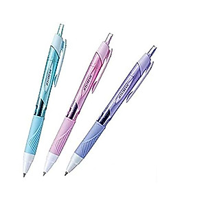 uni-ball Jetstream Extra Fine & Micro Point Click Retractable Roller Ball Pens,-Rubber Grip Type -0.38mm-Black Ink-Color Body Type-Sky Blue,Light Pink,Lavender Body- Each 1 Pen- Value Set of 3