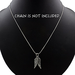 WithLoveSilver Sterling Silver 925 2 Pieces Oxidized Angel Wings Pendant
