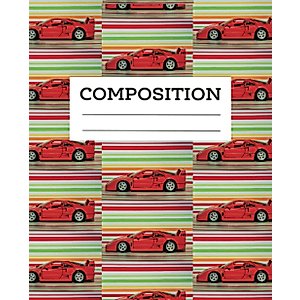 Composition Notebook Ferrari F40 Fun Cool Pattern Design Supercar Cars Sportscar Journal Wide Ruled Lined Paper 7.5 x 9.25 Gift Idea for Boys Teens Men Car Lovers