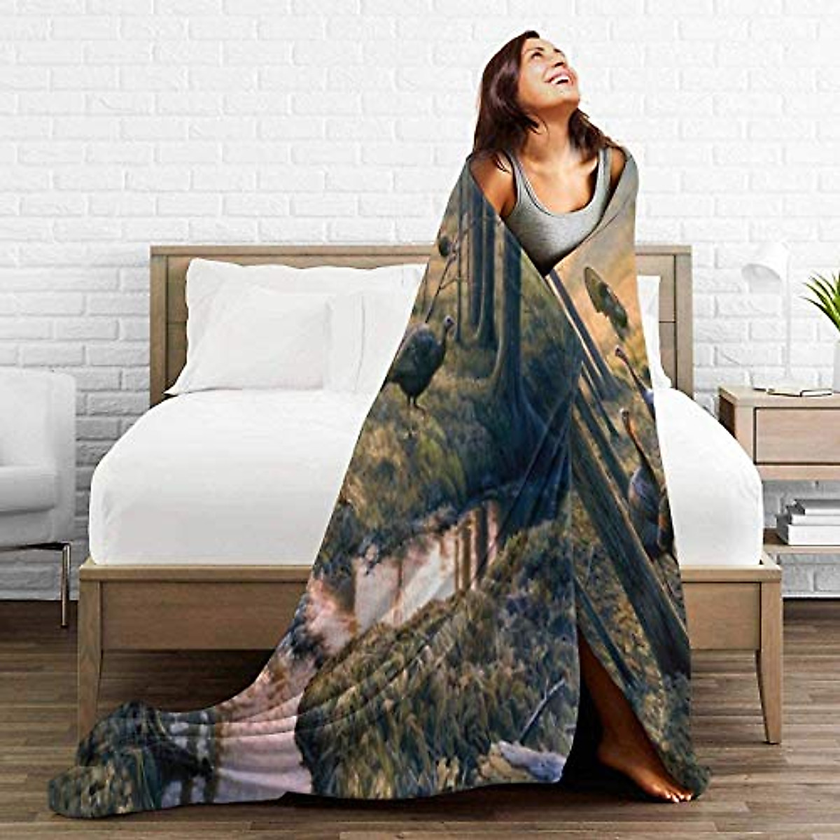 80"x60" Blanket Wildlife Bird Pheasant Turkey Throw Blanket Ultra Soft Blanket Lightweight Bed Blanket Quilt Durable Home Decor Fleece Blanket Sofa Blanket