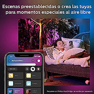 Philips Hue Lily White & Color Outdoor Spot Light Base kit (Hue Hub Required), 3 Spot Lights with Power Supply + Mount, Works with Alexa, HomeKit & Google Assistant