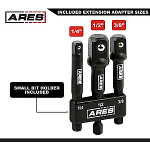 ARES 22022-3-Inch Impact Grade Socket Adapter Set - Turns Impact Drill Driver into High Speed Socket Driver - 1/4-Inch, 3/8-Inch, and 1/2-Inch Drive