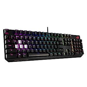 ASUS RGB Mechanical Gaming Keyboard - ROG Strix Scope Deluxe | Cherry MX Silent Red Switches | 2X Wider Ctrl Key for FPS Precision | Gaming Keyboard for PC