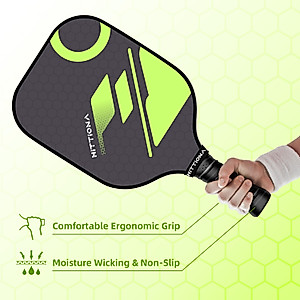 HITTIONA Pickleball Paddles - Fiberglass Pickleball Paddles Set of 2, USAPA Approved Pickle Ball Rackets 2 Pack with 4 Pickleball Balls, 1 Pickleball Bag, Paddles Ball Set for Beginners