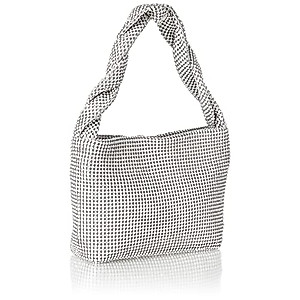 The Drop Women's Anusha Rhinestone Twisted Handle Shoulder Bag, Silver, One Size