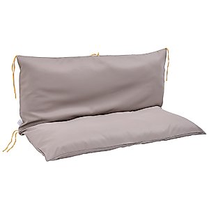 Three Seat Swing Replacement Cushions Only Cover, Anti-Slip Tie Rope Design Bench Cushions Cover for Outdoor Furniture, Zipper Easy to Change Porch Swing Cushions Cover (60"W x 40"D x 4"T, Khaki)