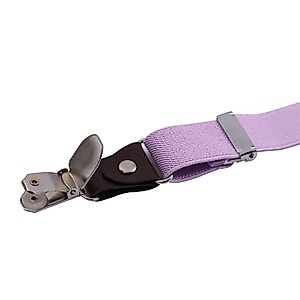 Shark Tooth Boys Bow Tie and Suspenders Set Wedding Lavender 30"