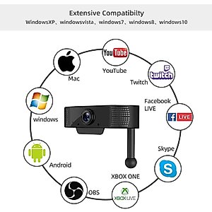 COOLSHARK Webcam with Microphone,1080P Full HD USB Web Camera for Desktop Laptop Computer Live Streaming, Plug and Play Video Calling Webcam for Web Conference, 120 Degrees Wide-Angle 30fps