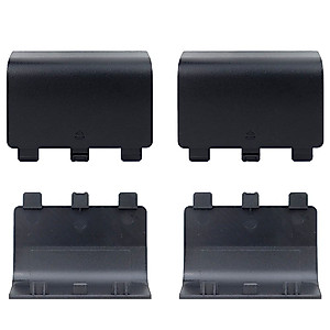 Aosai Battery Cover for Xbox Series X, for Xbox Series S Controller, Replacement Battery Back Door Lid for Xbox Core Controller, Batteries Caps Shell Repair Part for Xbox Series X/S (4Pcs Black)
