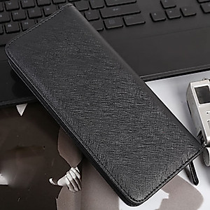 LAKE of FIRE Scissors Case with Zippers and Leather Cover for Convenient Storage and Protection (Black+Gray)