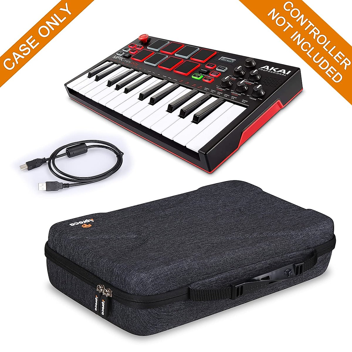 Aproca Hard Travel Storage Case, for AKAI Professional MPK Mini MK3 / Mini Play USB MIDI Keyboard Controller