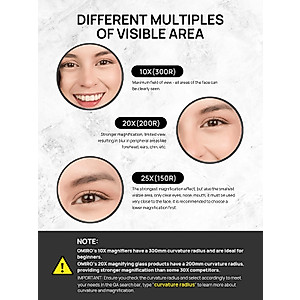 OMIRO 10X(300R) & 20X(200R) Magnifying Mirrors and Two Eyebrow Tweezers Kits, 3.5" Two Suction Cups Magnifier Travel Set