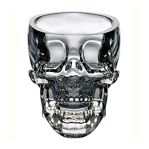 4 Pcs Skull Shot Glasses,Renococo 2.5 Oz Crystal Skeleton Cup,Halloween Drinkware Supplies,Skull Clear Glass Cup,Wine Glass,Whiskey Glasses,Drinking Glass,Halloween Party Bar Cup,Gift For Men