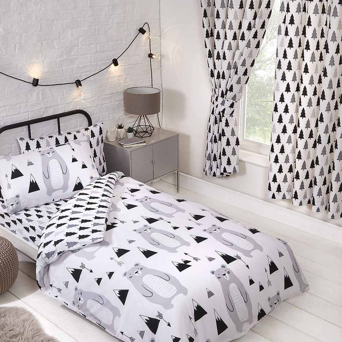 Price Right Home Scandi Bear Junior Toddler Duvet Cover and Pillowcase Set